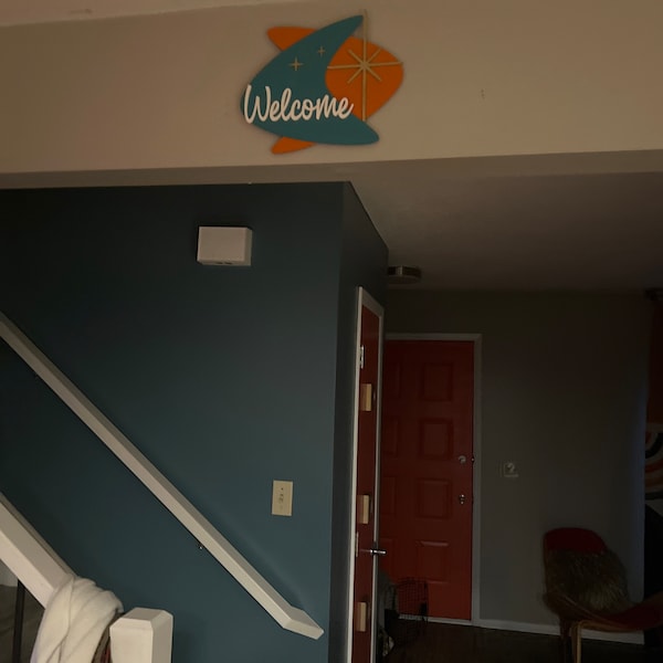 Mid-century Modern Welcome Sign Atomic Boomerang Mid Century ...