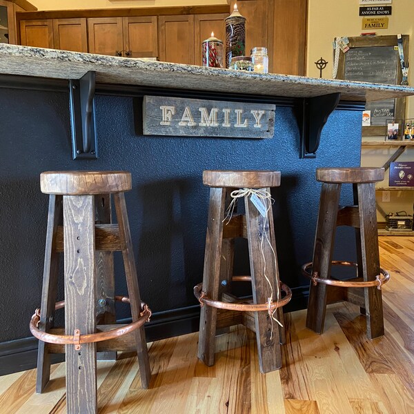 Black Bar Stools Wooden Bar Stools Hand Crafted Solid Wood Stools Hand ...