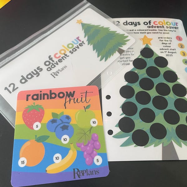 Christmas Dashboard A6 | Rainbow Snowflake Sparkle | Cash Stuffing ...