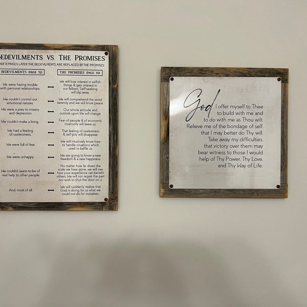 AA Bedevilments VS Promises Metal Print on Reclaimed Wood Frame ...