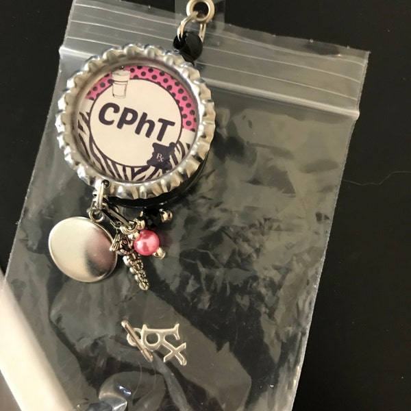 Personalized Pharmacy Tech Badge Reel: Cpht, Custom Charm - Etsy