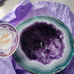 Malachite Matrix Crystal Geode Pillar Candle FREE SHIPPING - Etsy UK