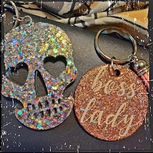 You Are Enough Glitter Keychain | Etsy