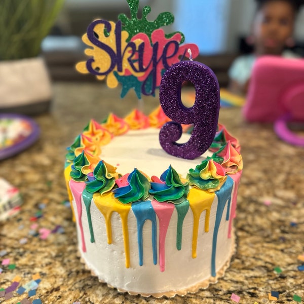 Paint Splatter Cake Topper Painting Party Paint Party Art Party Paint ...