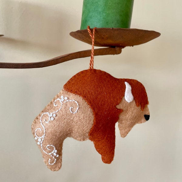 Buffalo Sewing Pattern, American Bison, Felt Ornament, Christmas ...