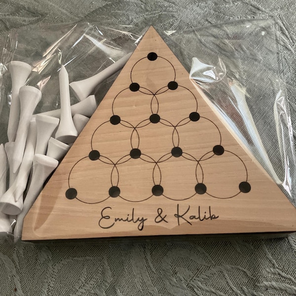 Personalized Triangle Peg Jump Game / Golf Tee / Solitaire/ Gift ...