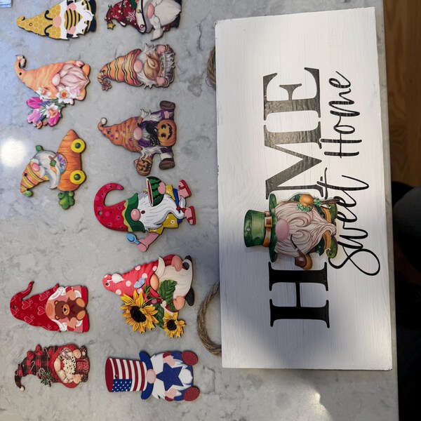 Interchangeable Welcome Gnome Sign for Front Door Home Decor New Home ...