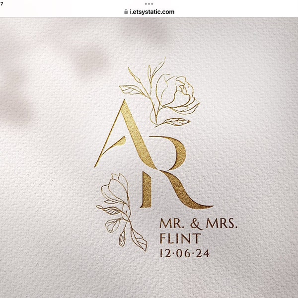 3 Letter Wedding Monogram, Three Letters Monogram Logo, 3 Letters ...