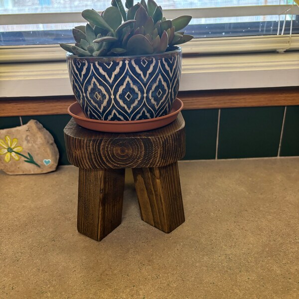 Solid Wood Rustic Plant Stand / Riser / Farmhouse Decor 5in Wide X 3in ...