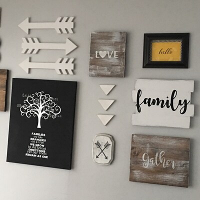 Wooden Arrow Sign Arrow Wood Sign Set of 3 Pieces Wall Decor Wooden ...