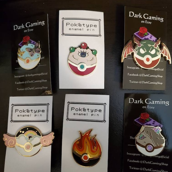 Psychic Poketype Hard Enamel Pin - Etsy