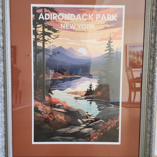 Adirondack Park Poster, New York Wall Art, New York Print, Adirondack ...