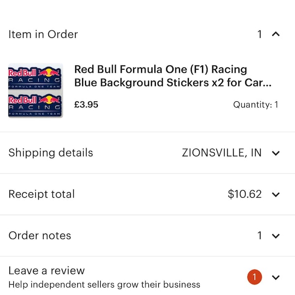 Red Bull Formula One (F1) Racing Blue Background Stickers X2 for Car ...