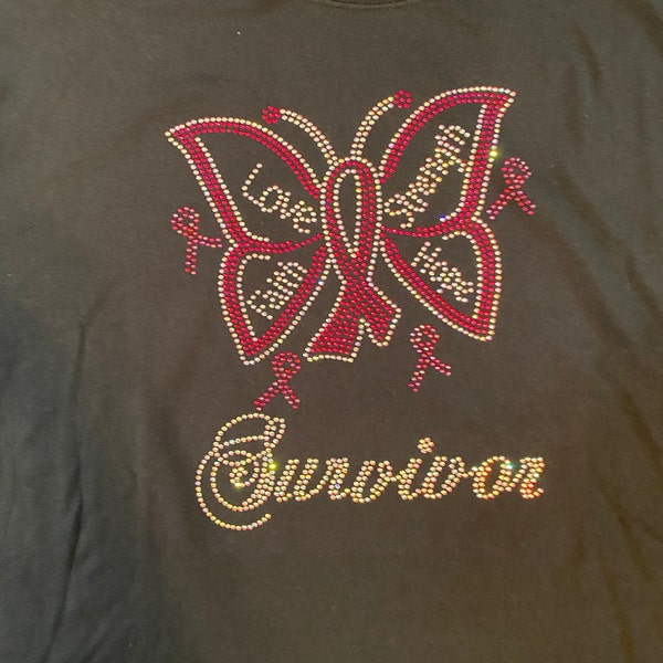 Download Butterfly Cancer Rhinestone Svg, Template, Cricut, Silhouette ...