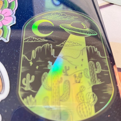 UFO Holographic Sticker - Etsy