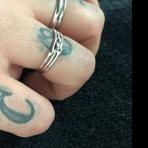 Sterling Silver Stacking Ring Set, Rain, Set of Three - Etsy