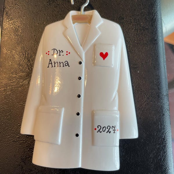 Lab Coat Personalized Christmas Ornament, Doctor Christmas Ornament ...