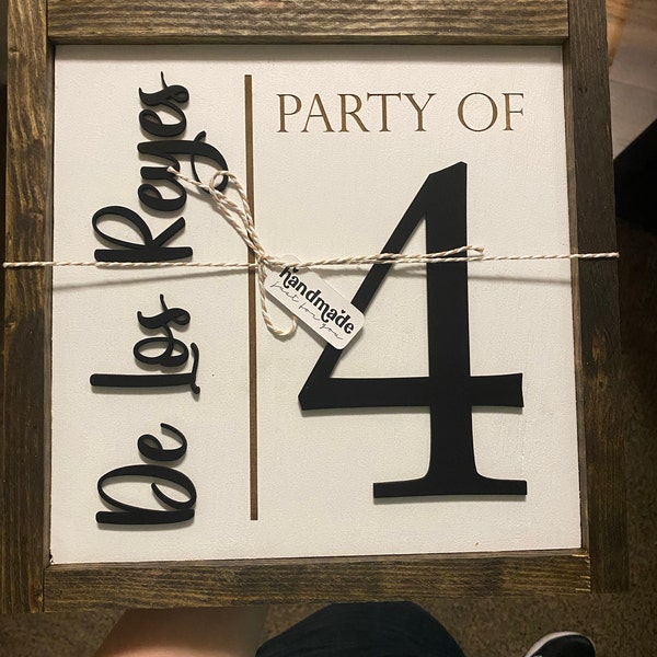 Custom Family Party of 4, 3, 5, 6 Wood Sign Personalized Farmhouse ...