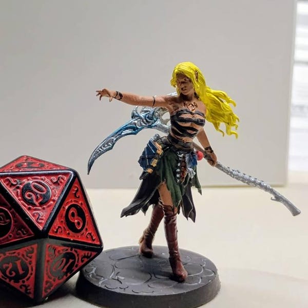 Scythe Warlock - Female Elf Witch - Necromancer Woman - Dnd Mini - Etsy