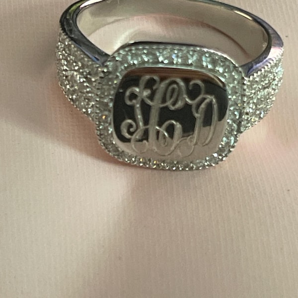 Sterling Silver Monogram Ring, Sterling Silver Ring, Juliette Ring ...