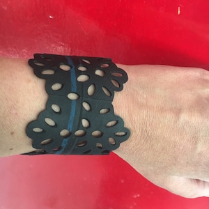 Romantic Recycled Bike Tire Wrist Cuff Upcycled Rubber - Etsy