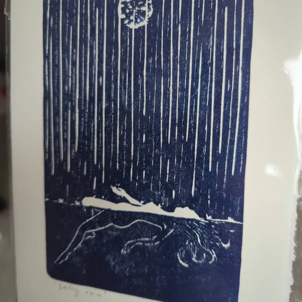 Underwater Garden Print, Linocut Print, Lino Art, Sea Themed Art Print ...