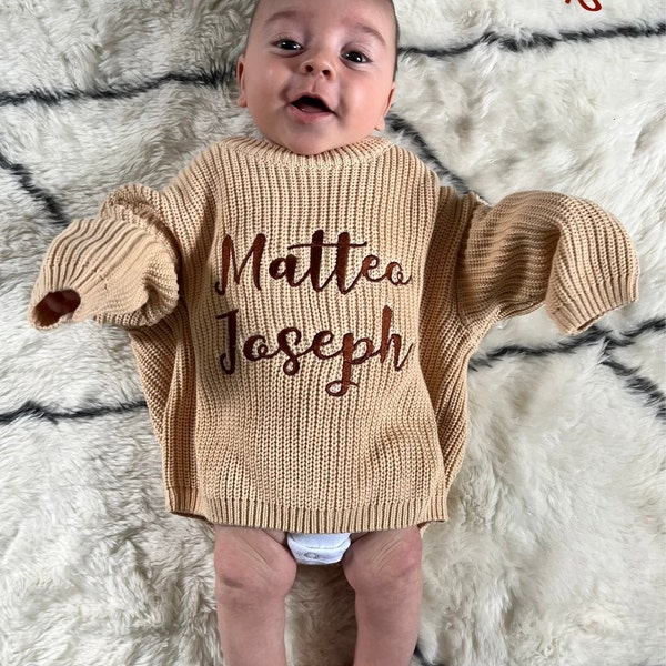 Personalized Embroidered Baby and Toddler Sweater, Embroidered ...