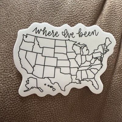 Where I've Been Map Vinyl Sticker United States USA - Etsy