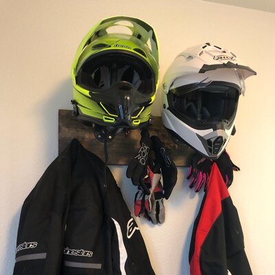 Great MOTORCYCLE Helmet Rack With Jacket and Coat Rack - Etsy