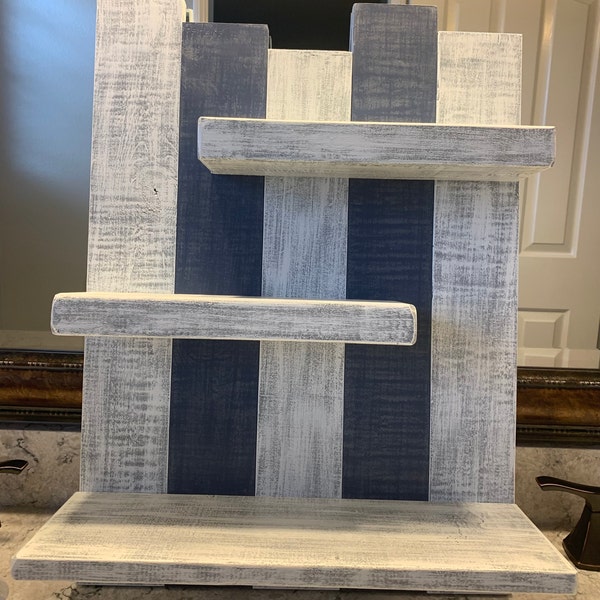 Nautical Bathroom Wall Shelf With Hooks, Bathroom Shelving Unit for ...