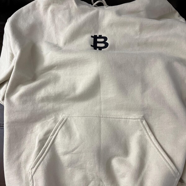 Custom Crypto Hoodie Bitcoin Embroidered Logo, BTC Logo Embroidered ...