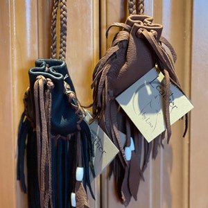 Soft Deer Hide Medicine Bag Deerskin Neck Pouch on Braid | Etsy