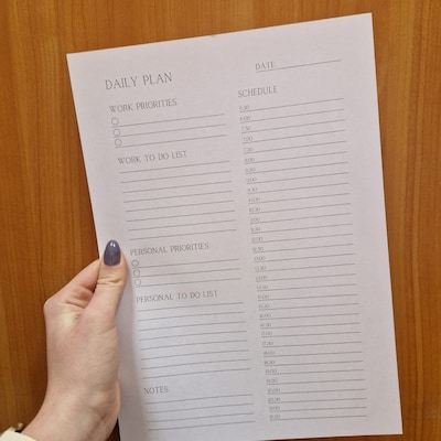 Printable One Page Weekly Planner Landscape, A4/a5/letter/half Letter ...
