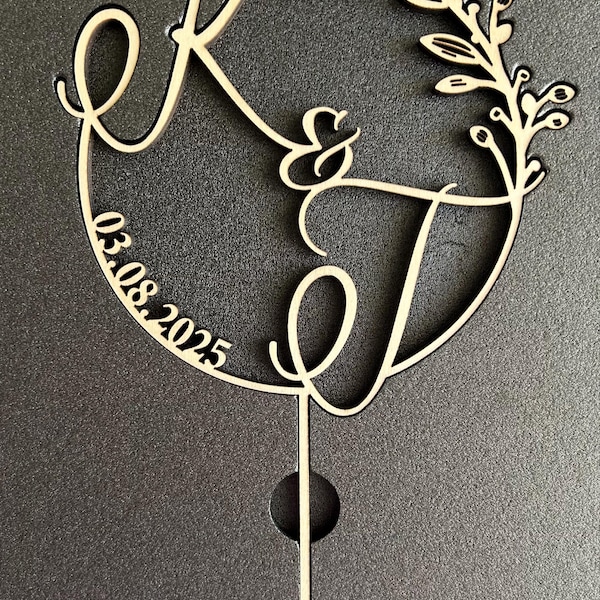 Boho Wedding Cake Topper, Lovers Personalized Wedding Cake Topper, Boho ...