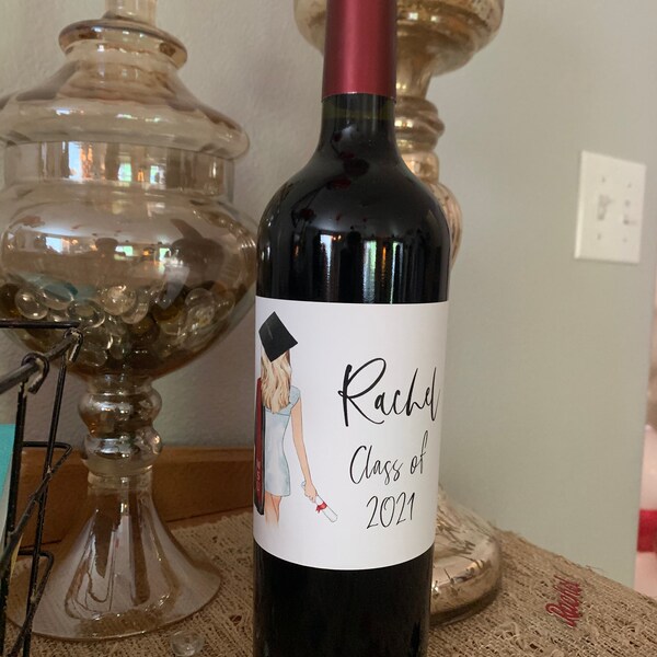 Custom Graduation Champagne Label | Class of 2025 Personalized Gift ...