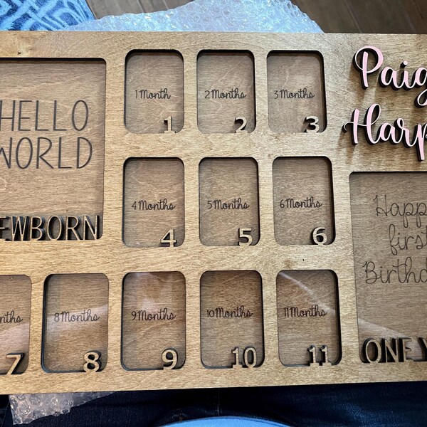 Baby First Year Picture Frame, Personalized Baby Photo Frame, Photo ...