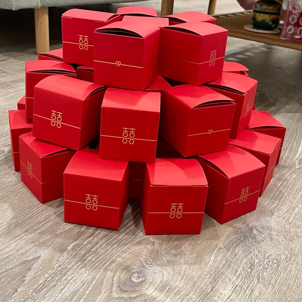 100 X Octagon Wedding Favor Box Double Happiness Chinese Wedding Red ...