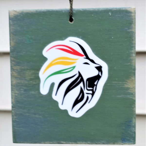 Rastafari Lion Sticker, Marley Lion Art Dreadlock Rastafari Kiss-cut ...
