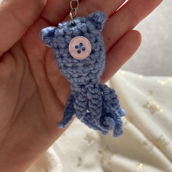 Coraline Inspired Crochet Squid Keychain: Handmade Trinket - Etsy UK