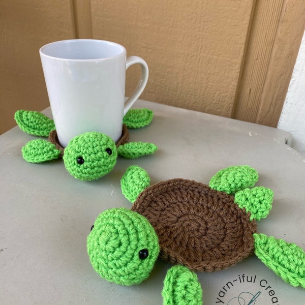 Crochet Turtle Coaster PDF PATTERN - Etsy