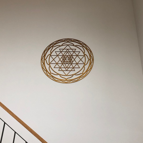 Sri Yantra Wall Art, Gold Wall Art Large, Sacred Geometry Art, Yoga ...