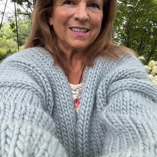 Chunky Wool Cardigan, Handmade Knit Cardigan, 100% Wool, off White ...