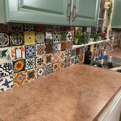 S007 Mexican Ceramic 4x4 Inch Hand Made Tile Washed Yellow - Etsy