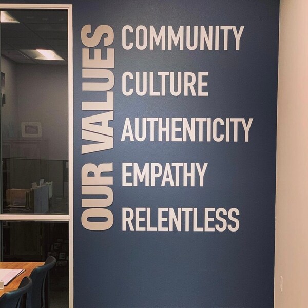 Our Values, Office, Wall, Art, Decor, 3D, PVC, Typography ...