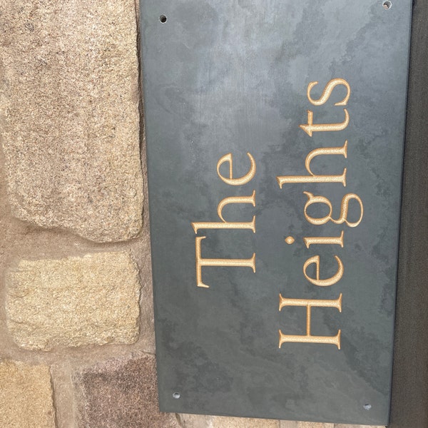 Green Slate House Sign - Personalised With Your House Name. Size is 35 ...