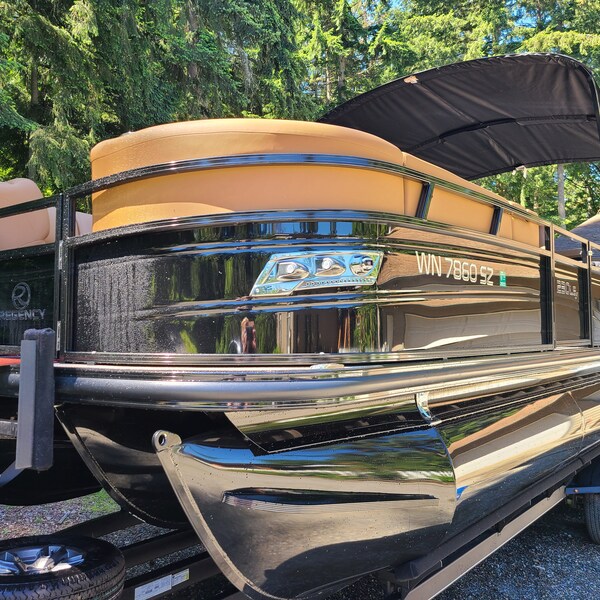 Custom Regency Pontoon Font Boat Registration Numbers Domed Decals ...