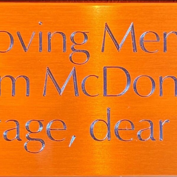 In Loving Memory Park Bench Memorial Plaque Brass Custom Engraved ...