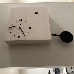 Modern Wooden Box City Two-story Clock Pendulum Wall Clock Solid Wood ...