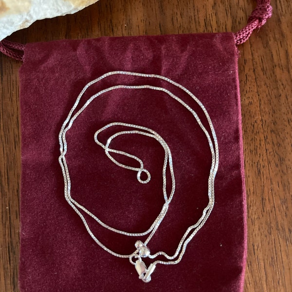 0.80mm Adjustable Box Chain Necklace REAL Sterling Silver up to 22 ...