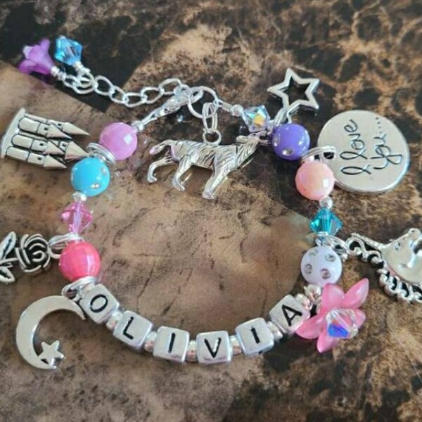 Custom Charm Bracelet, Girls Charm Bracelet, Create Your Own Charm ...